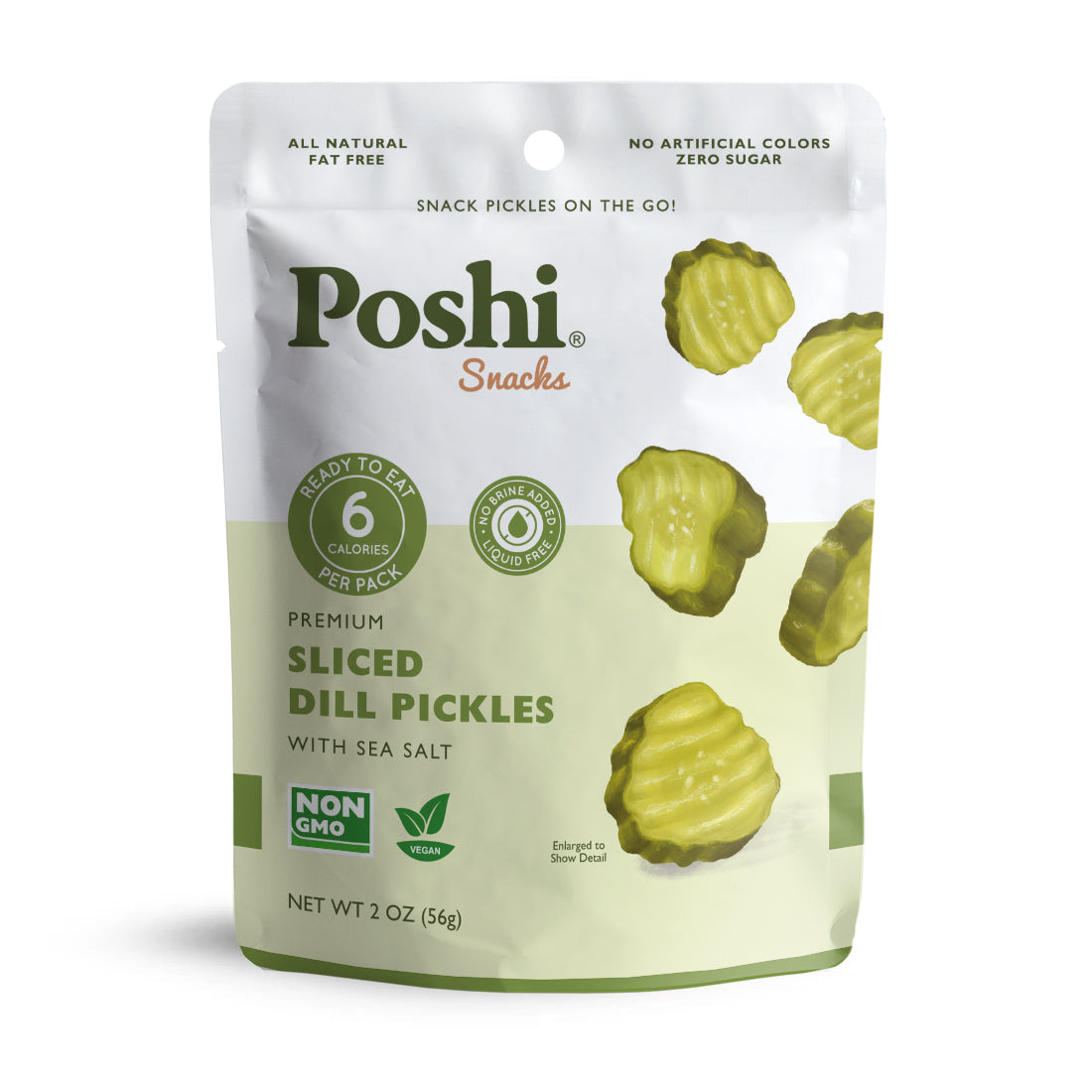 Sliced Dill Pickles - 10 Snack Packs (2 OZ/Pouch) – 🌱 Poshi
