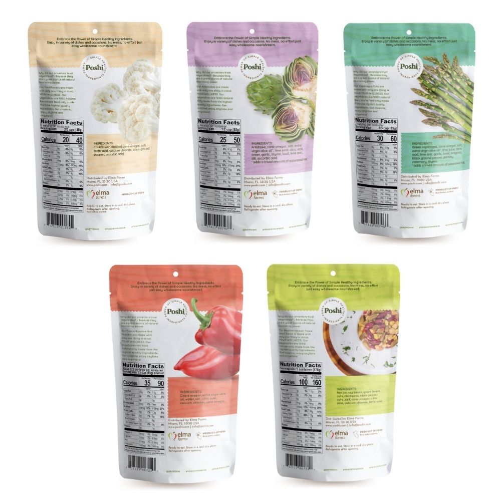 Poshi Easy Chef Sampler Variety Pack - 5 Pack (6 OZ - 8OZ/Pouch) – 🌱 Poshi